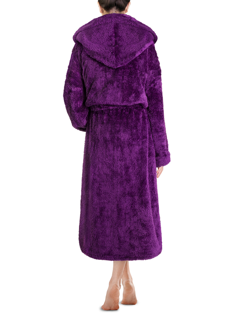 Women's Sherpa Fluffy Robe with Hood – PAVILIA